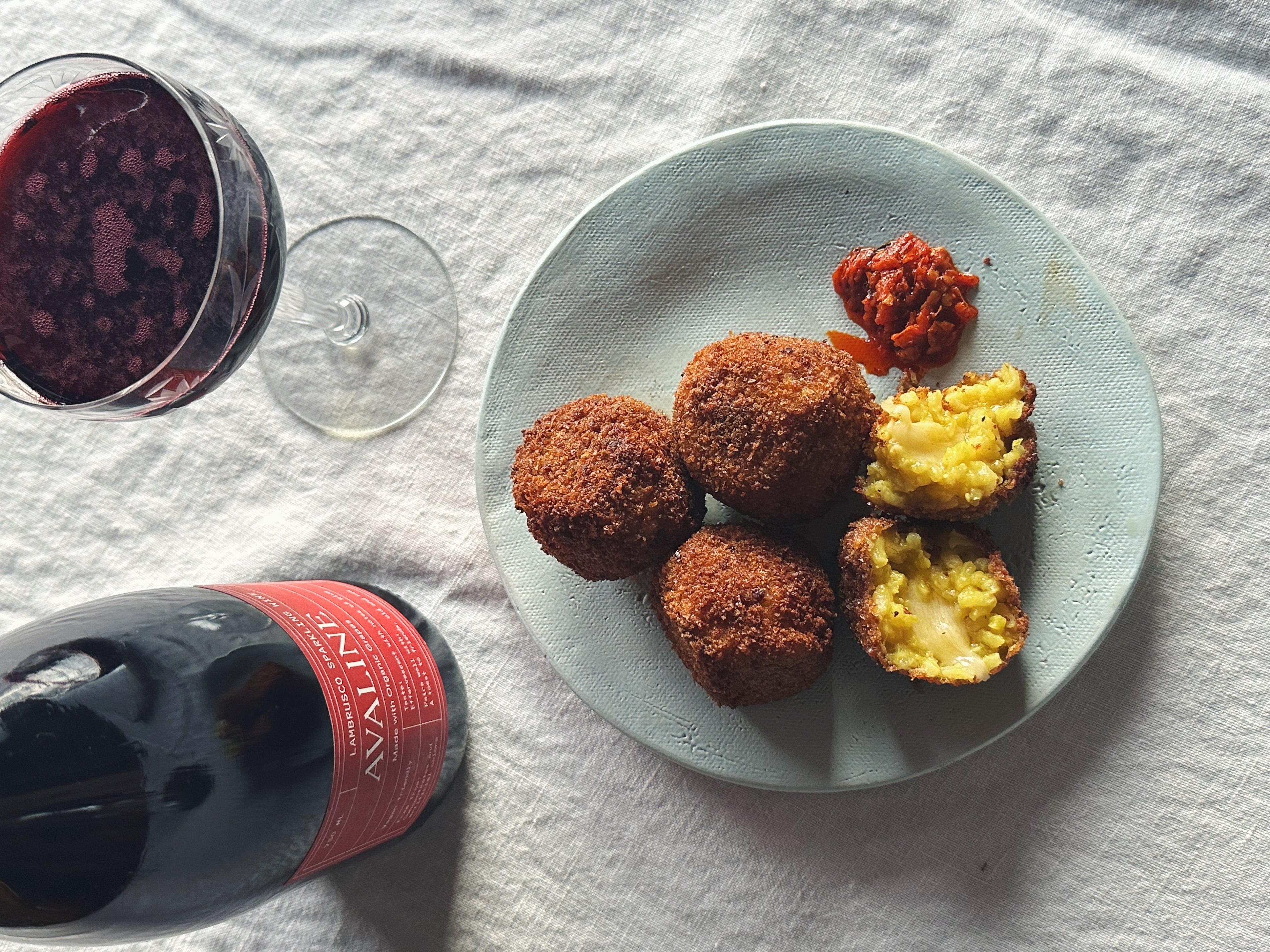 Classic Italian Party Recipe: Winter Squash Arancini & Avaline Lambrusco